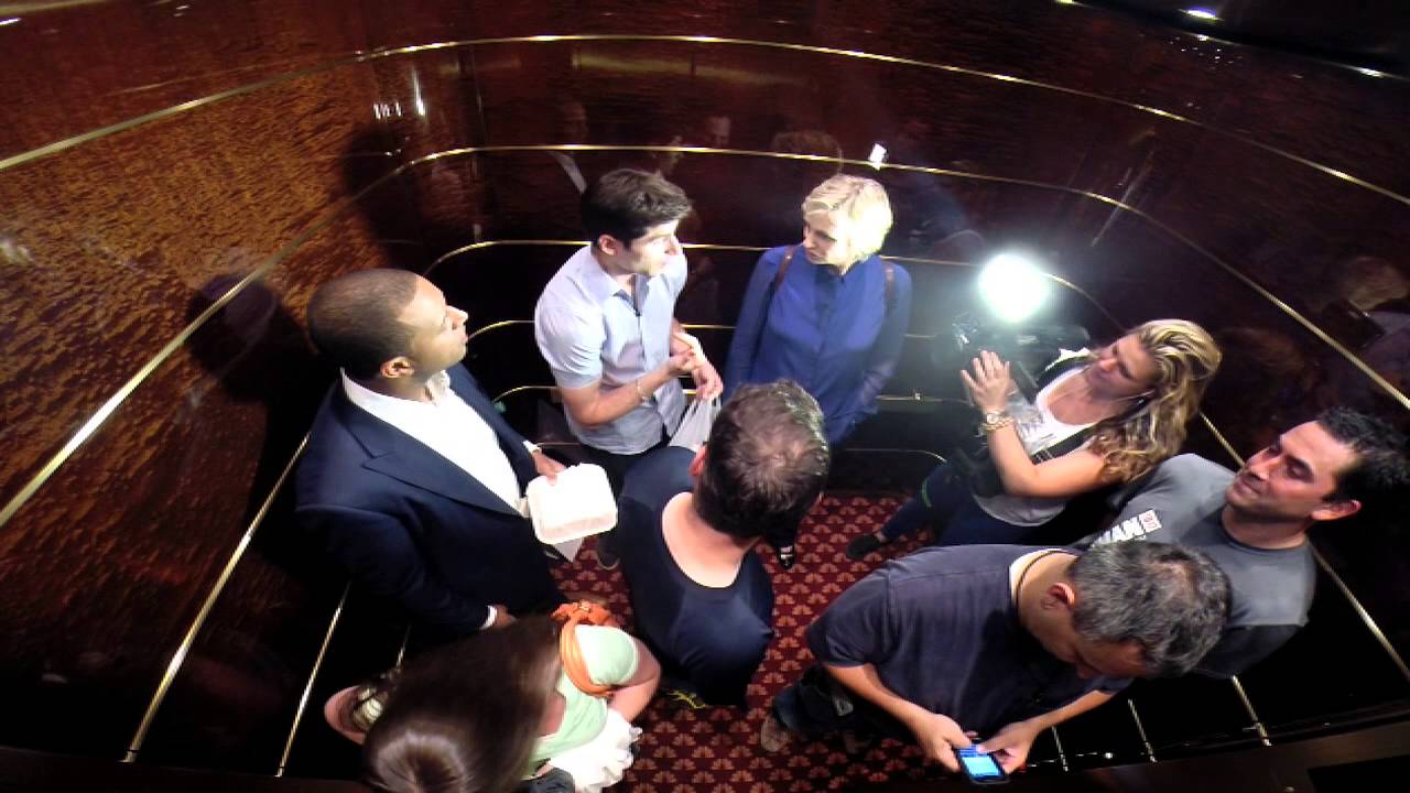 Ben Aaron's Epic Elevator Interview With Jane Lynch - YouTube