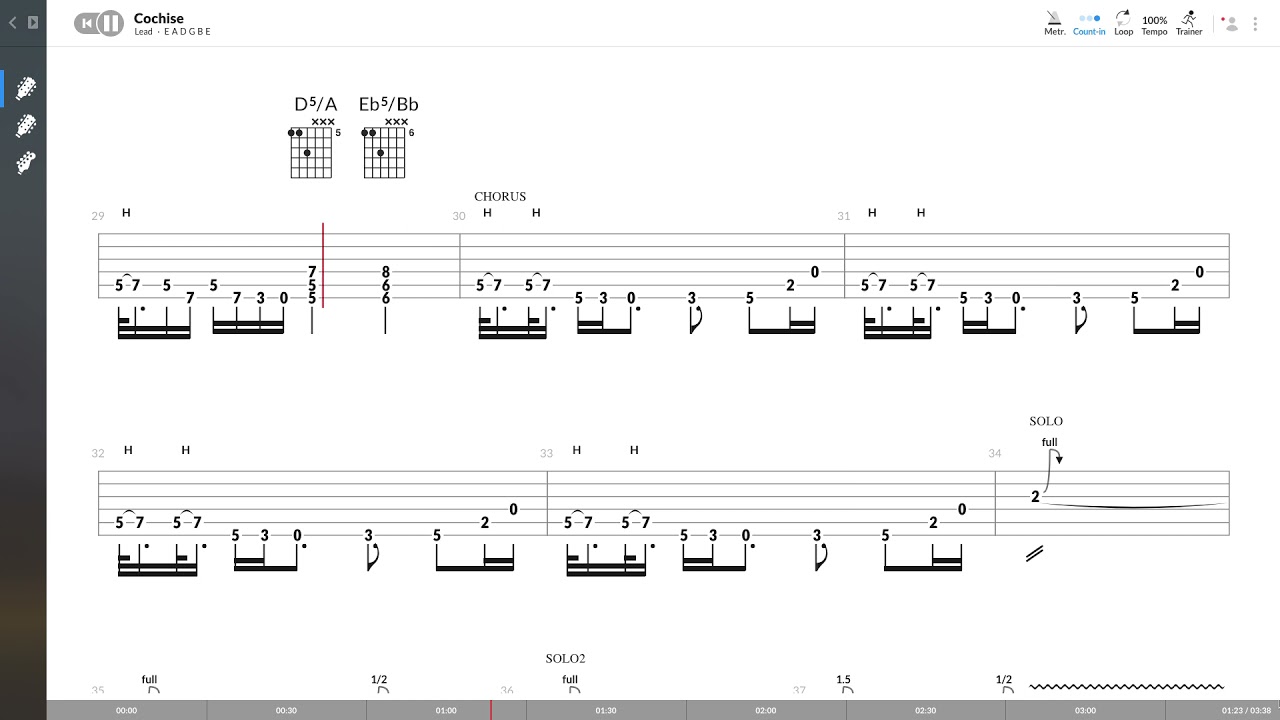 Audioslave - Cochise (LEAD GUITAR TAB PLAY ALONG) - YouTube