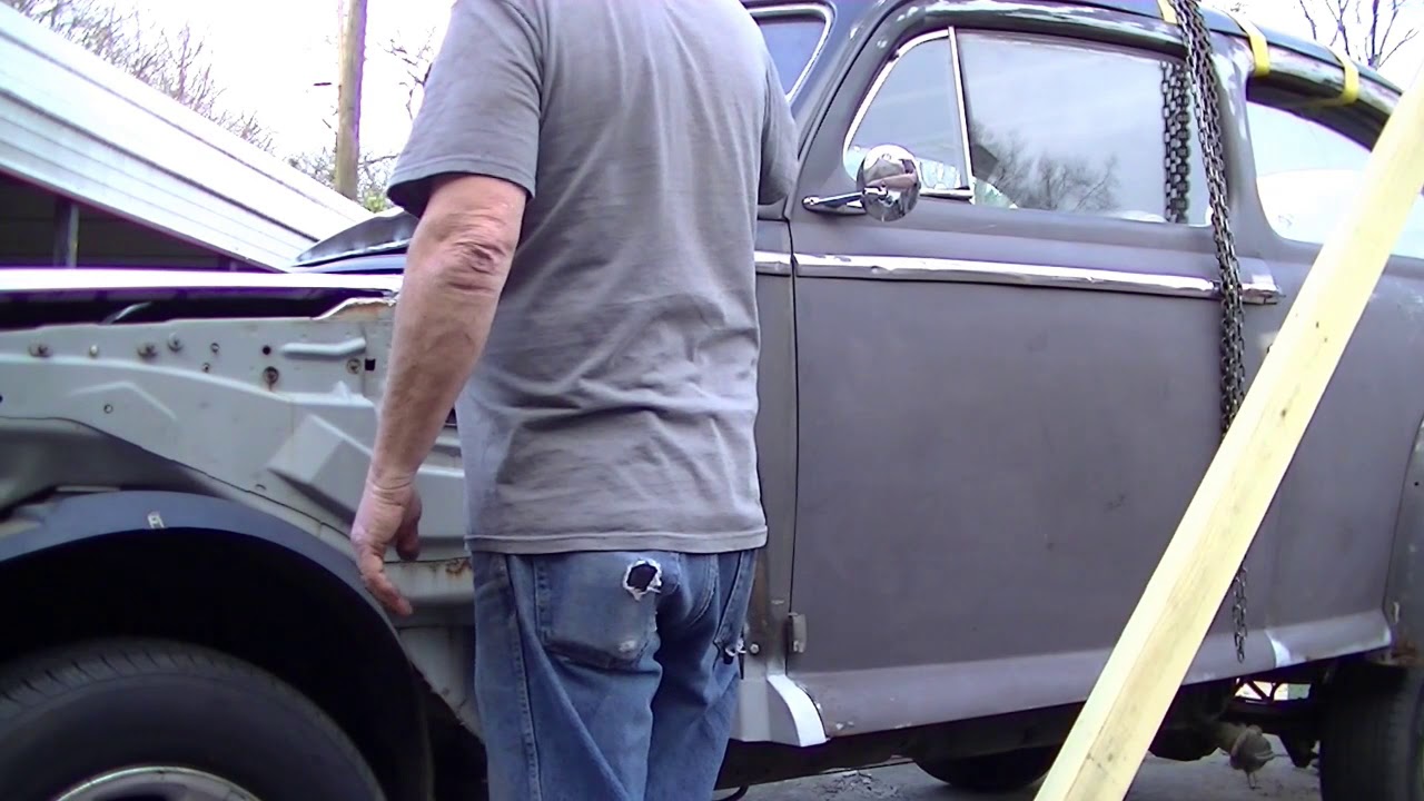 The body meets the frame for the first time! 1948 Ford Sedan FULL body ...