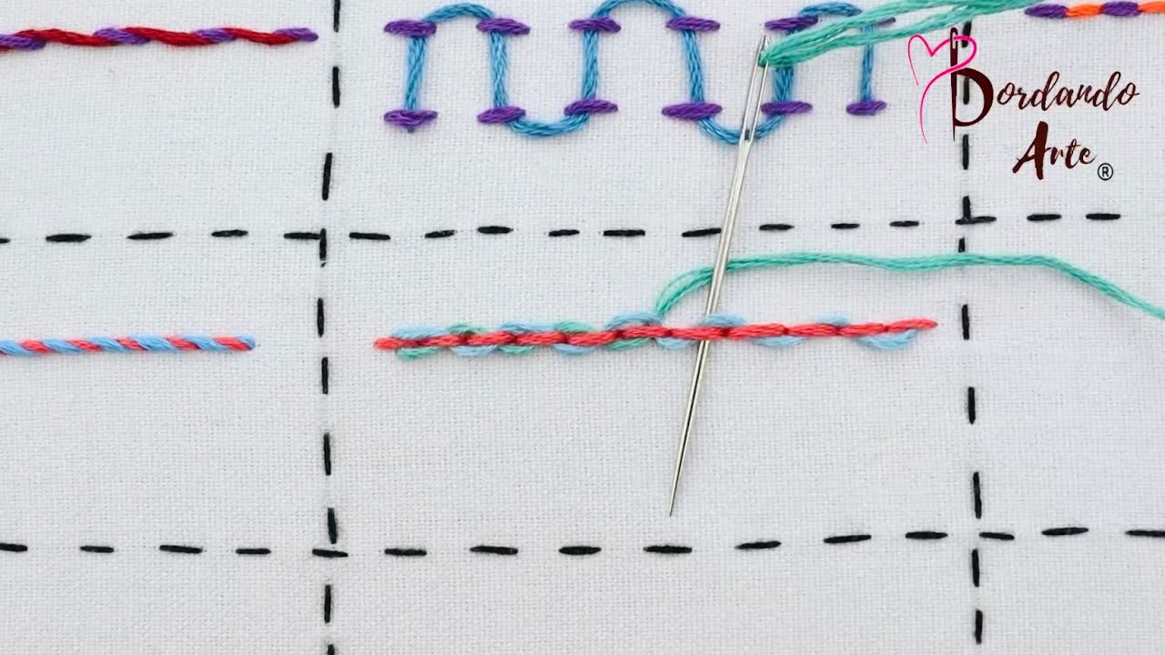 5 PUNTADAS DIFERENTES PARA MUESTRARIO DE BORDADO | 5 DIFFERENT STITCHES ...