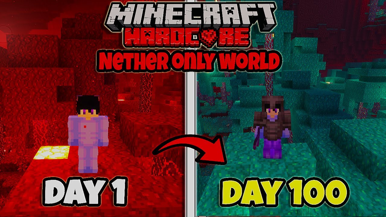 I Survived 100 Days In Nether Only World In Minecraft Hardcore! [Hindi ...