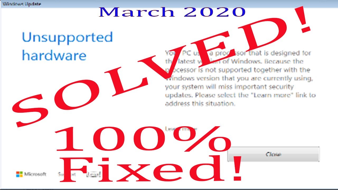 How To Remove Unsupported Hardware Pop Up In Windows 7 Solved 100 2020 Youtube 6035
