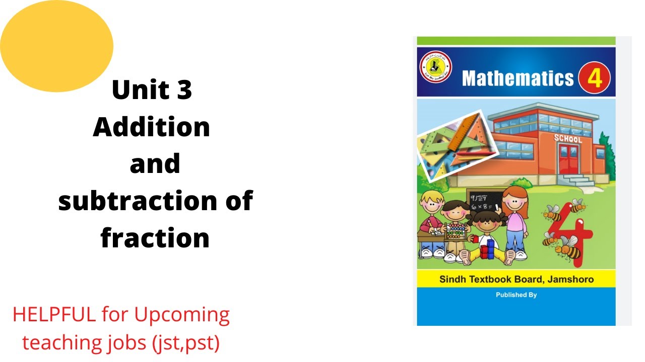 unit 3 Addition and subtraction of fraction class 4 math | Sindh text ...
