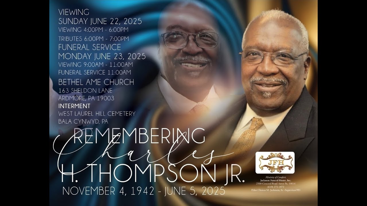 Funeral Services for Charles H. Thompson Jr. - YouTube