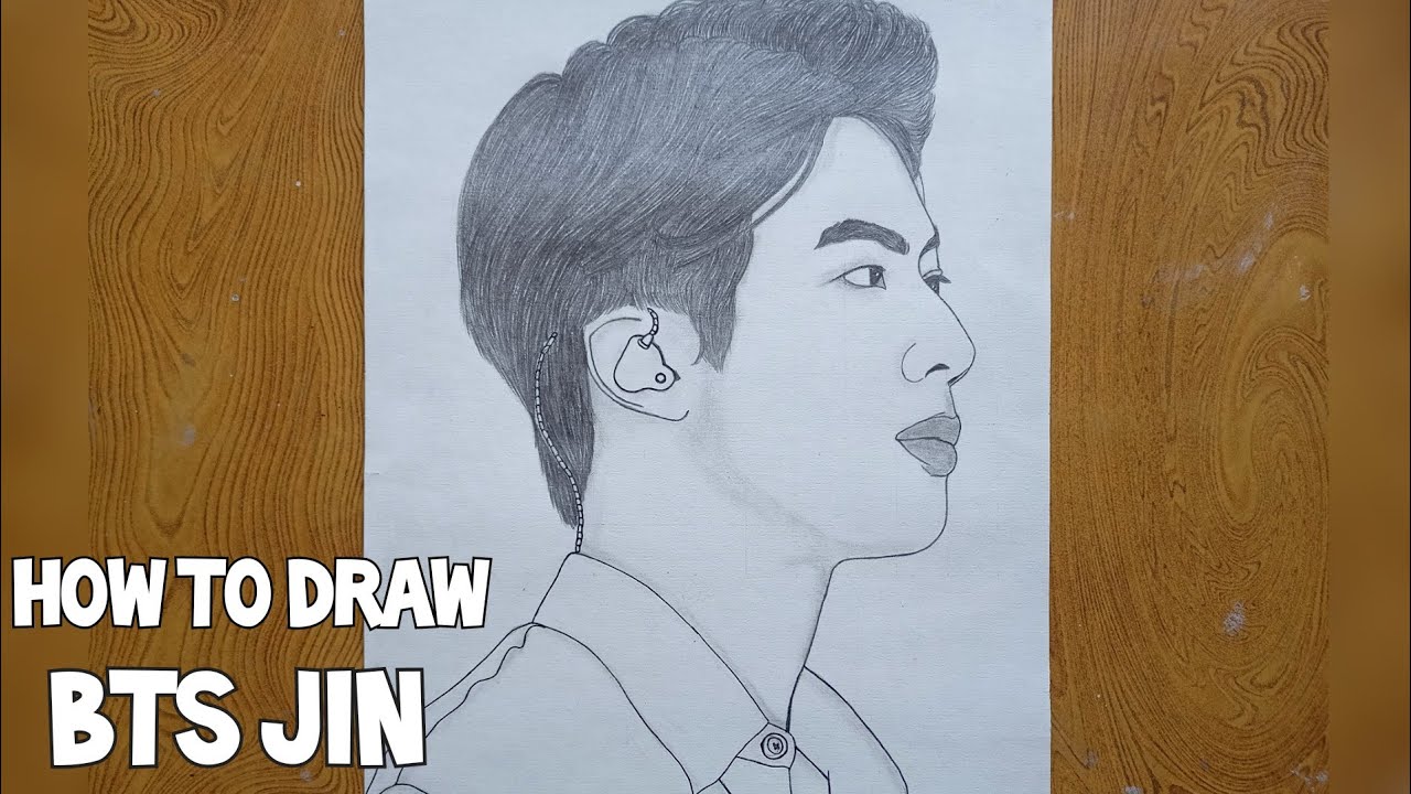 How to draw BTS Jin |Kim Seokjin Sketch step by step |BTS Jin Drawing ...