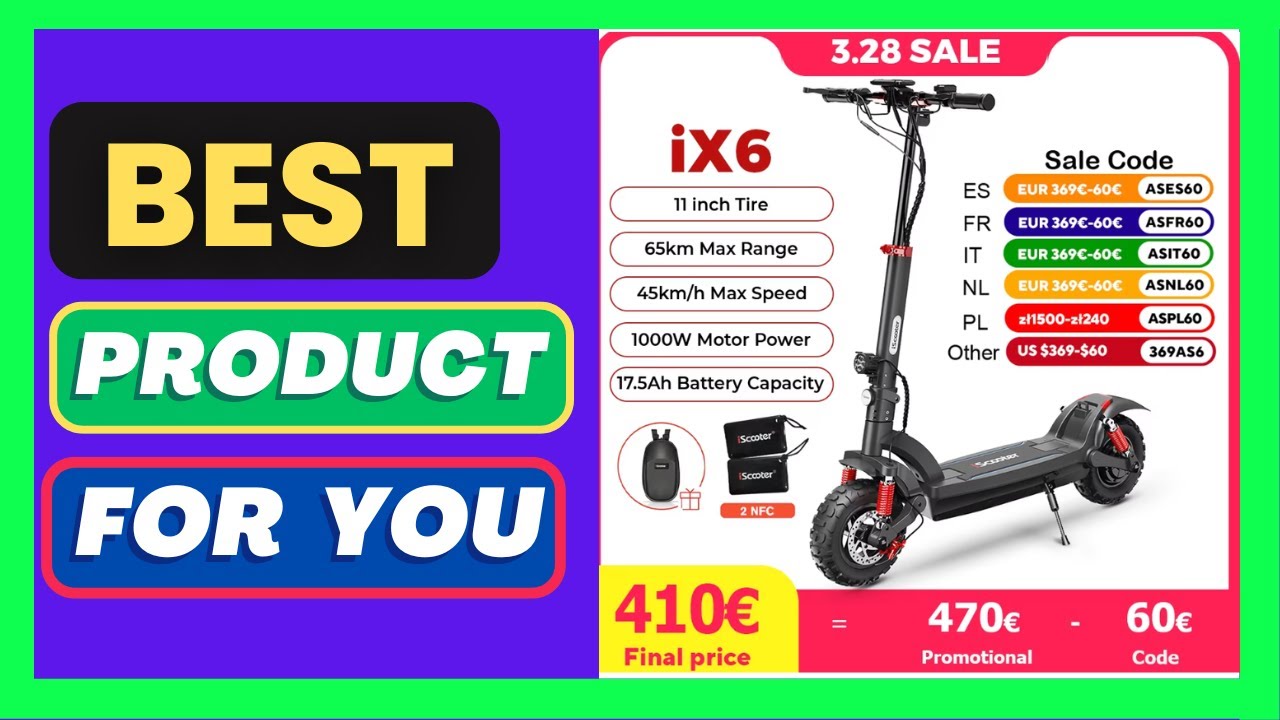 iScooter iX6 1000W Powerful Motor - YouTube