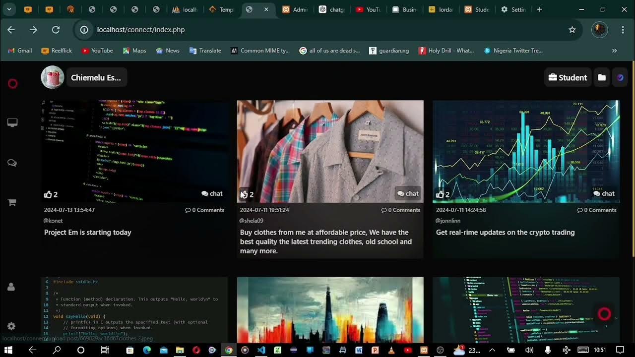 Social Media php website(work in progress) @CampCodes @CodeAstro - YouTube