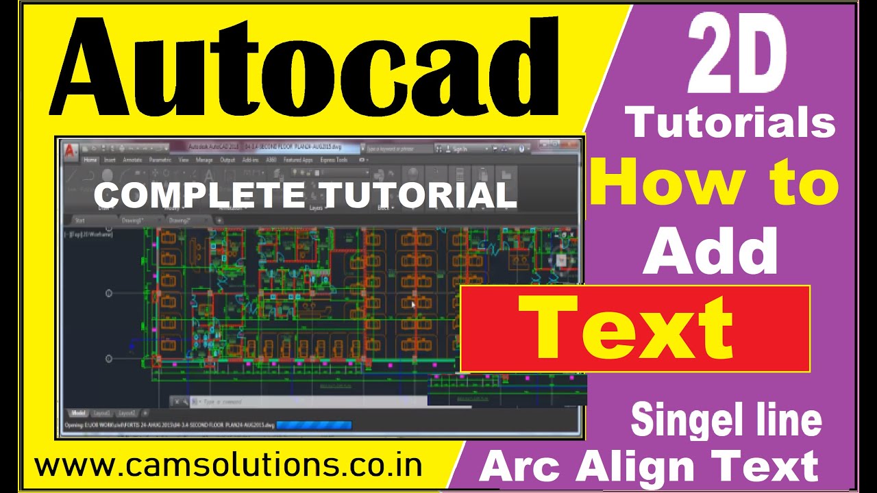 Autocad Tutorials |Autocad 2d basic commands | Arc Align text | Single line text |Revision cloud ...