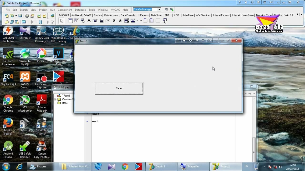 Delphi 7 | Membuat Nota Struk Minimarket Dengan Komponen Fast Report - YouTube