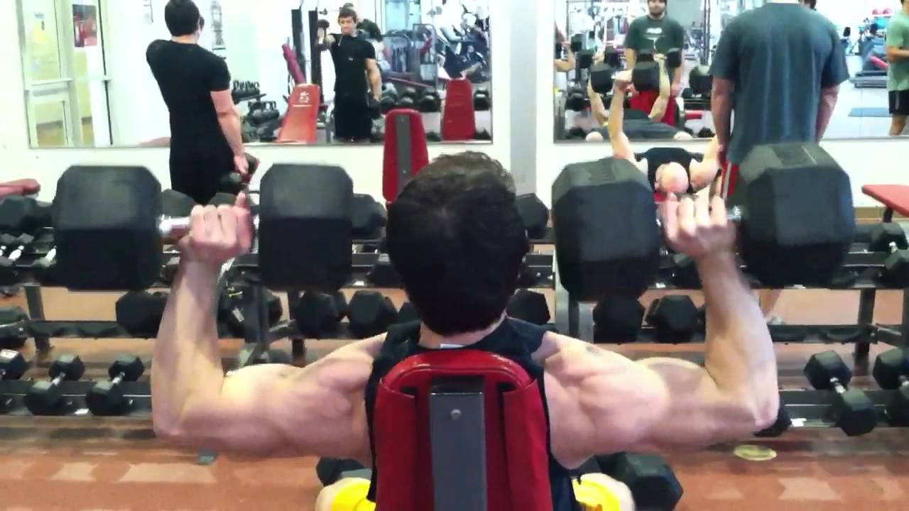 Military Press mid workout 90lbs - YouTube