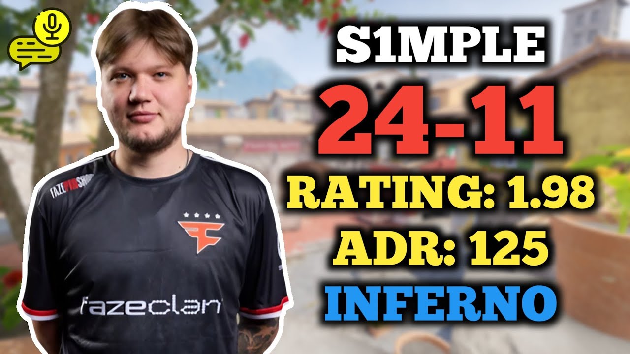 CS2 POV | S1MPLE (24-11) FACEIT RANKED (INFERNO) | VOICE COMMS - YouTube