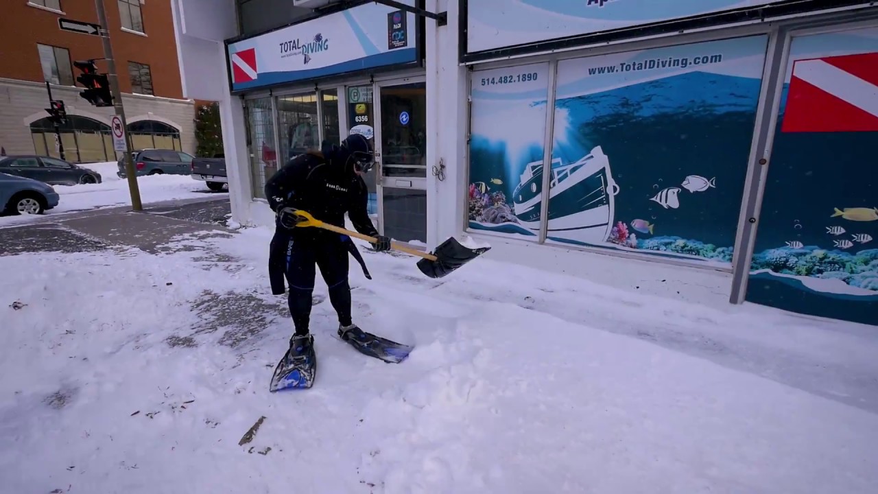 Diveshop snow removing solution - Total Diving - Montreal Scuba - YouTube