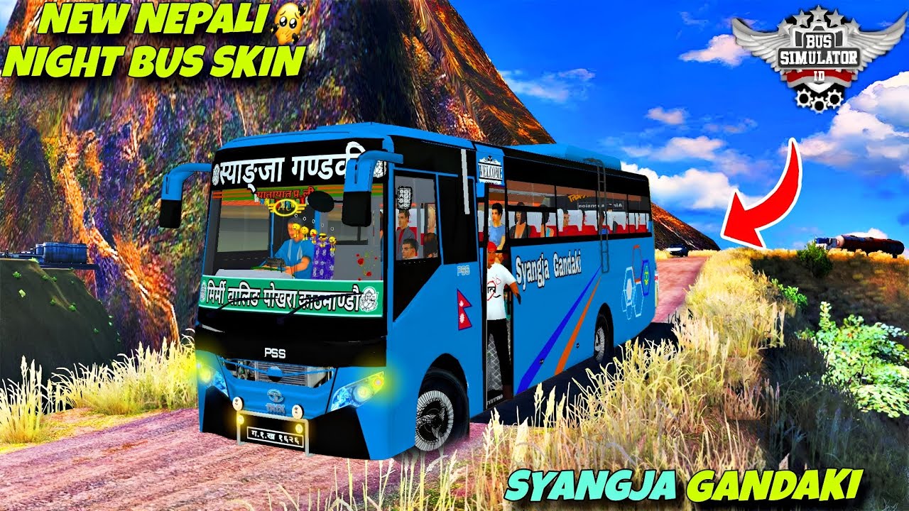 New nepali night bus skin||syangja gandaki|| nepali bus mod and nepali ...