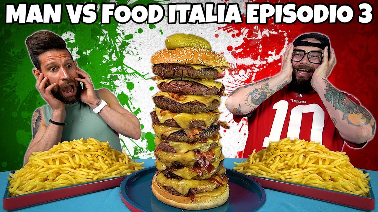 "MAN VS FOOD ITALIA" episodio 3 - EAGLE’S DELI BURGER CHALLENGE - YouTube