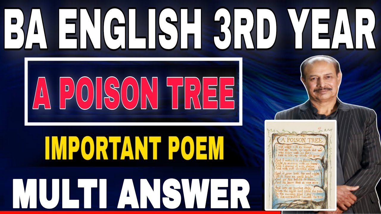 BA ENGLISH PART 1 | A POISON TREE | Multiple Answer | Guess For ...
