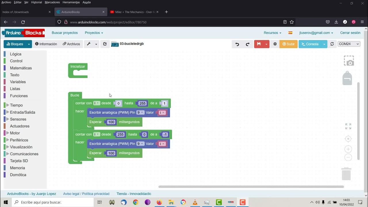 Arduino Blocks 05 Zumbador distintas frecuencias Programación bloques ...