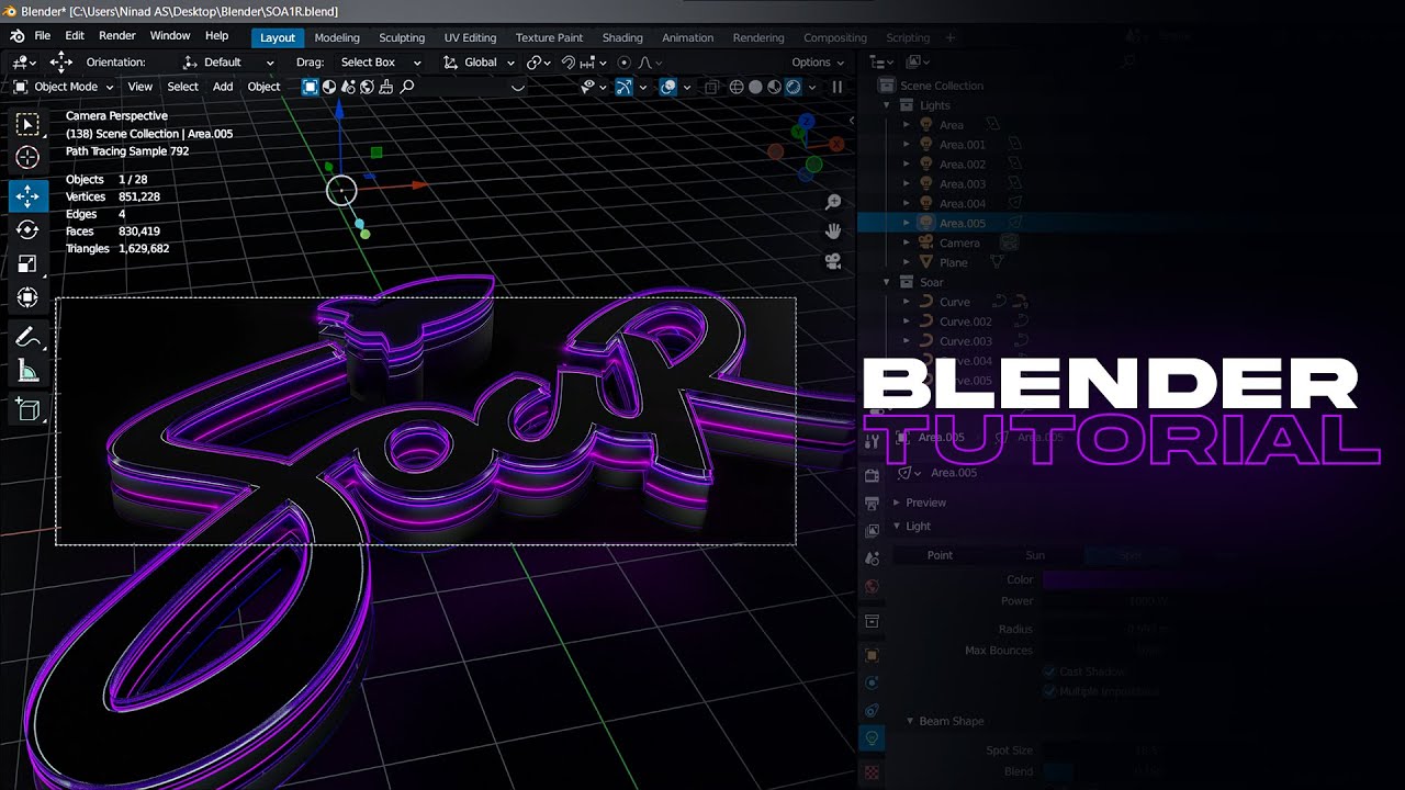 3D Header - Blender Tutorial (Free Blend File) - YouTube