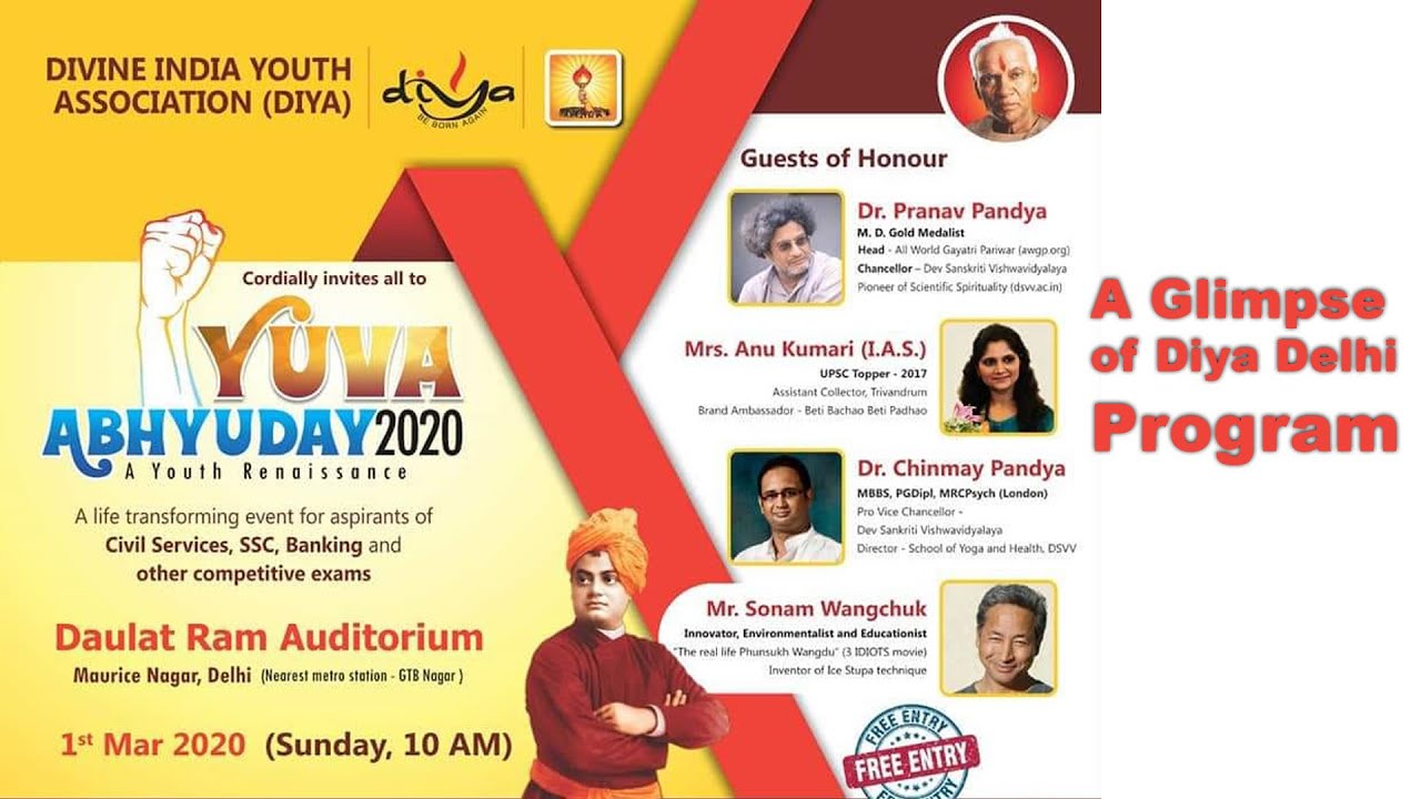 A Glimpse of Diya Delhi Program A Life changing Seminar for Youth #Yuva ...