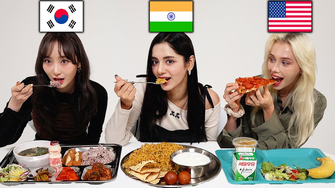 [INDIA VS KOREA VS AMERICA] People Try Each Other's School Lunch ...
