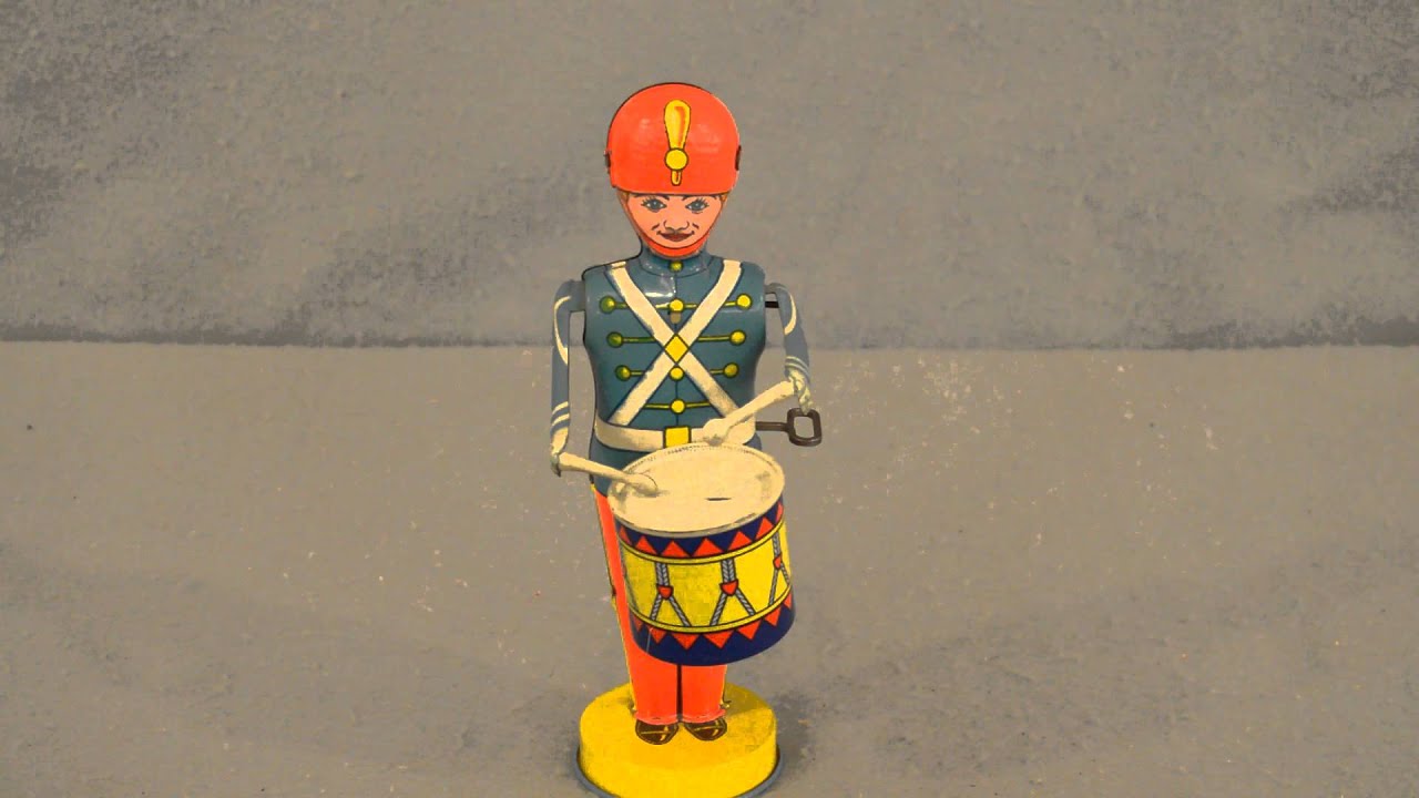 Vintage J. Chein & Co. Drummer Boy Windup Tin Toy - YouTube
