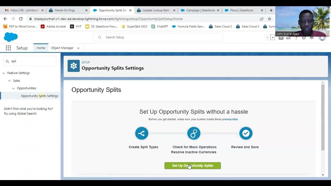 How to setup Opportunity Split in Salesforce - YouTube