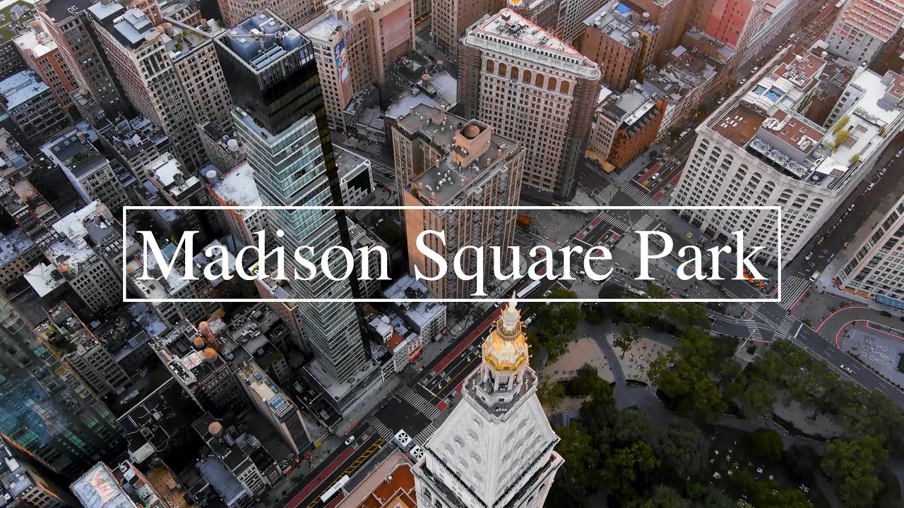 6k Madison Square Park drone - YouTube