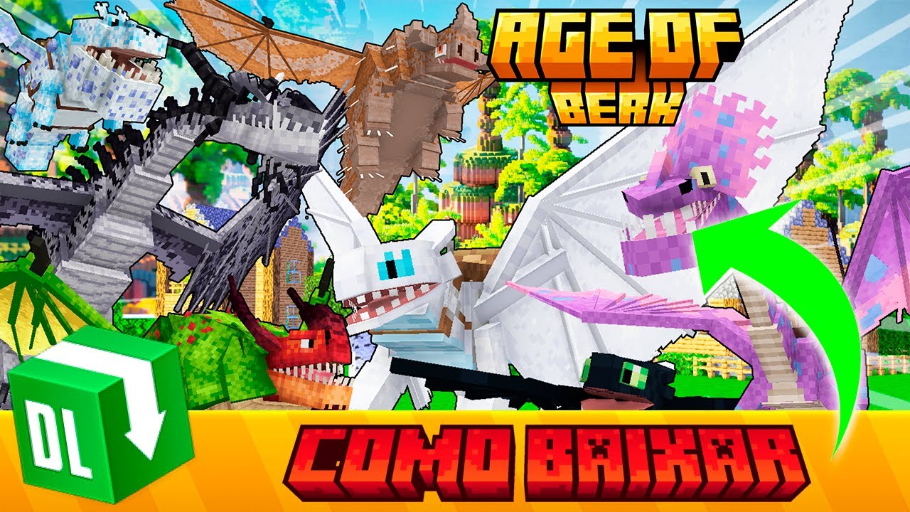COMO BAIXAR E INSTALAR O ADDON AGE OF BERK 1.12.0 (1.21) NO MINECRAFT ...