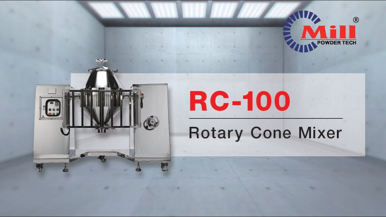 Mill Powder Tech ｜Rotary Cone Mixer RC-100 - YouTube