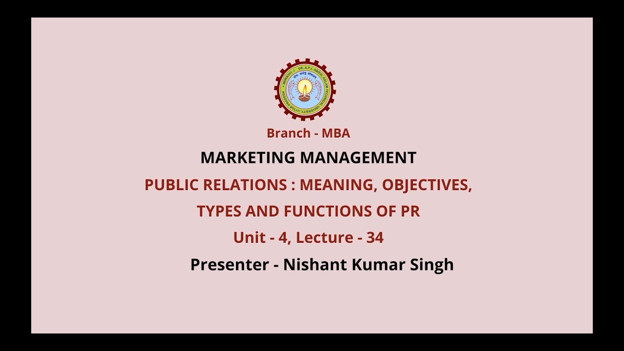 Marketing Management| Public Relations: Meaning, Objectives, Types And ...