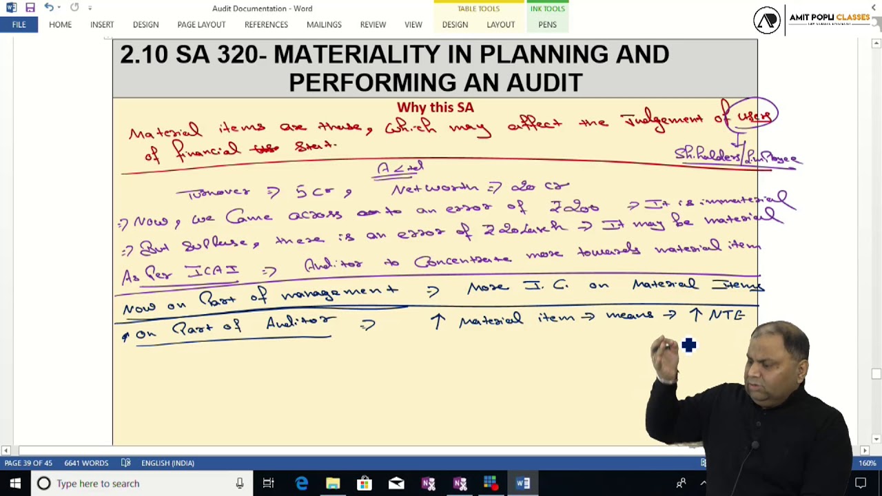 Inter Audit- SA 320-Materiality - YouTube