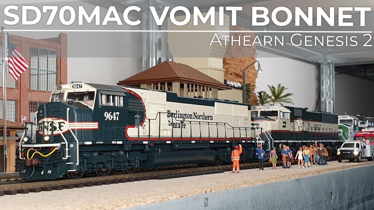 Beautiful EMD SD70MAC Vomit Bonnet - from Athearn with Custom MU cable ...
