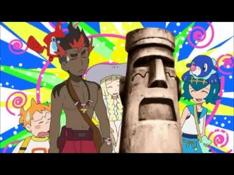 Pokemon Sun and Moon Anime - Ash transforms into Moai - YouTube