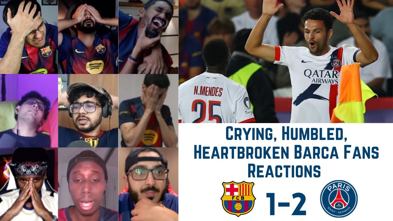 Humbled, Crying, Embarrassed Barca Fans Reactions to BARCELONA 1-2 PSG ...