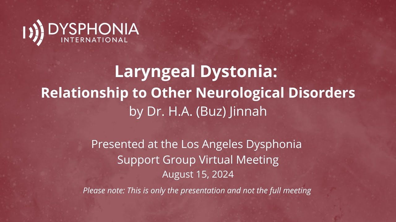Laryngeal Dystonia: Relationship to Other Neurological Disorders - YouTube