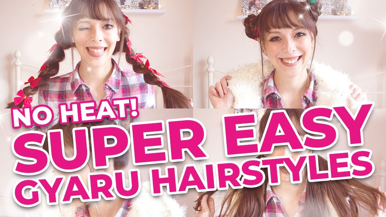 4 SUPER EASY GYARU HAIRSTYLES! No-Heat! Perfect for Christmas or Any ...
