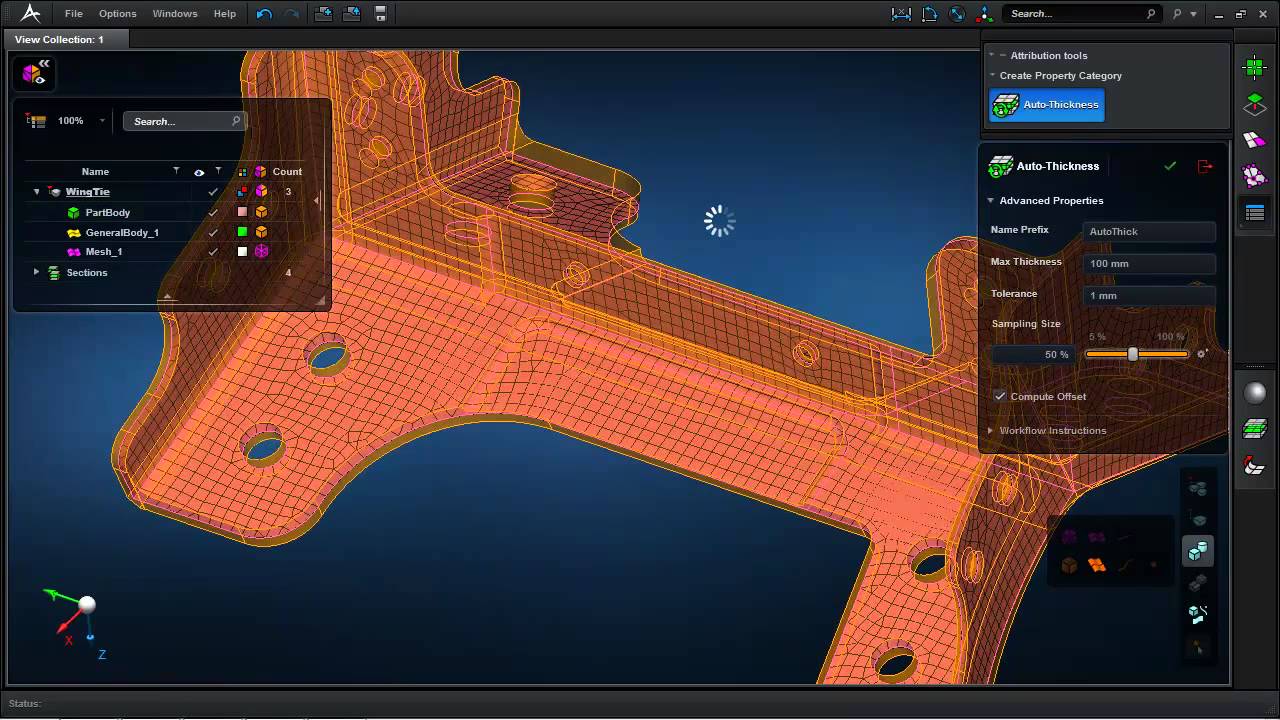 Automatic Thickness and Offset Assignment - MSC Apex Modeler - YouTube