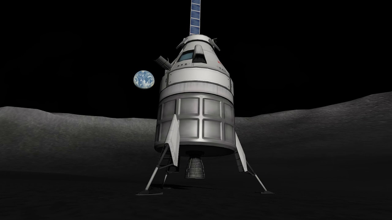 KerbalSpaceProgram Mun shuttle using KOS, / KSP 달왕복 - YouTube