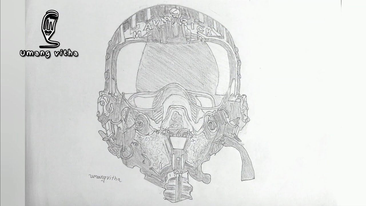 How to Draw Top Gun Maverick Helmet - YouTube