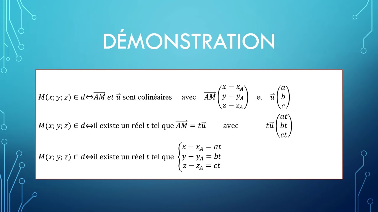 01 Déterminer une représentation paramétrique d’une droite - YouTube