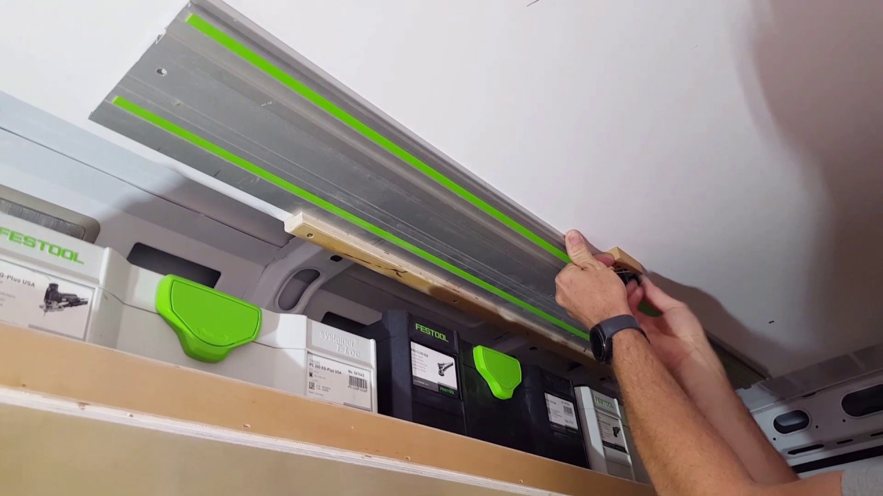 Track storage on van ceiling - YouTube