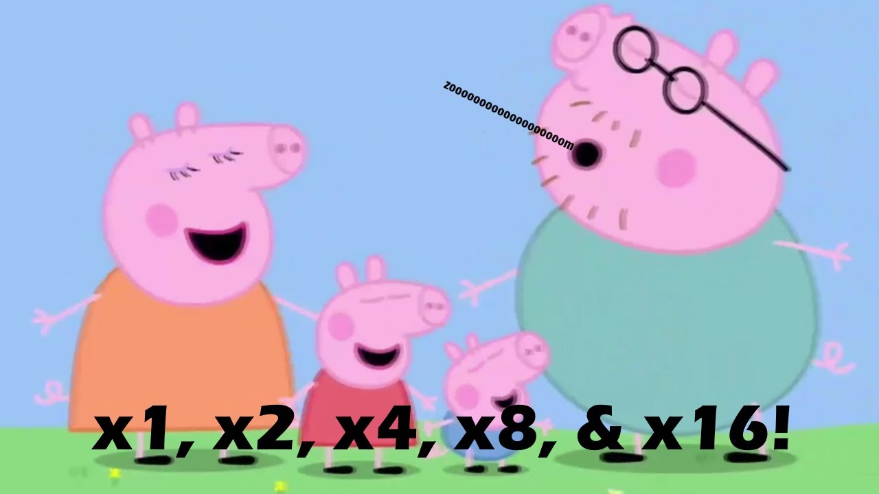 PEPPA PIG INTRO FROM SPEED 1 TO 16!!! - YouTube