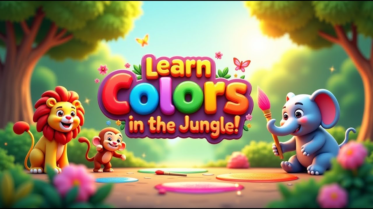 🌈🦁 Learn Colors in the Jungle! Fun Color Song for Kids 🐒🍃 - YouTube