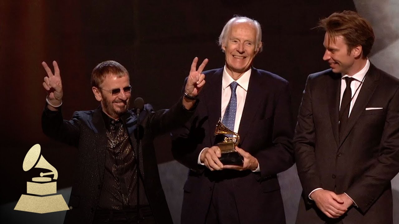 Sir George Martin Wins GRAMMY for Beatles Love Soundtrack | 50th GRAMMY ...