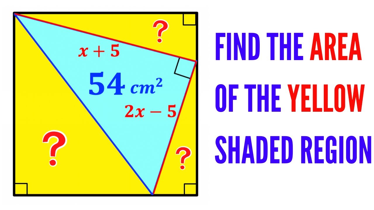 Find area of the Yellow region in the Square | (Important skills ...