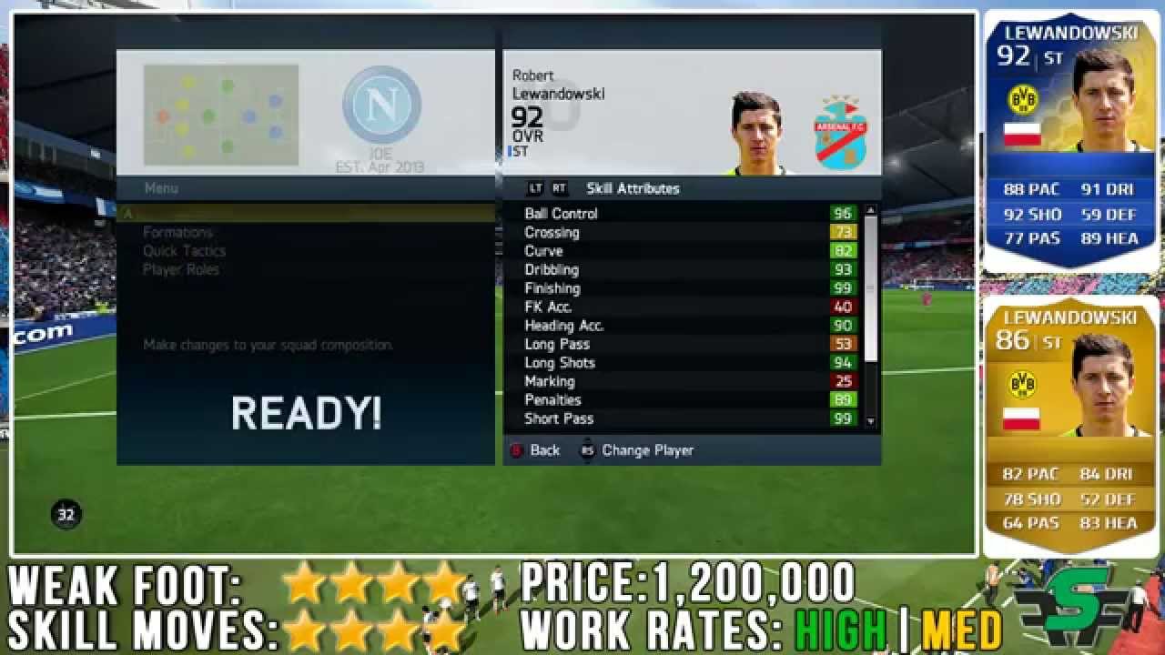 FIFA 14 TOTS Lewandowski Review (92) w/ In Game Stats & Gameplay - YouTube