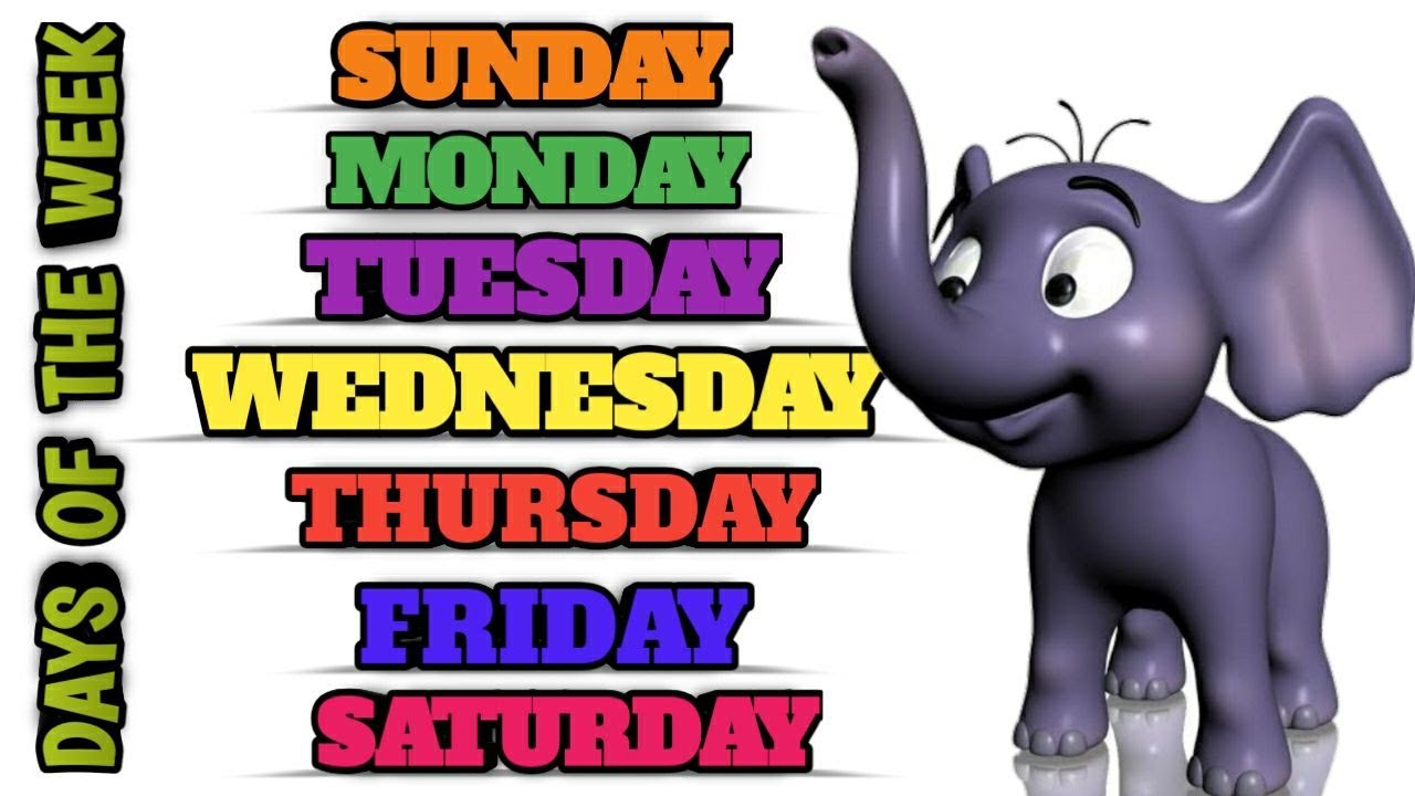 Days of The Week With Spelling | सप्ताह के दिनों के नाम | Sunday Monday ...