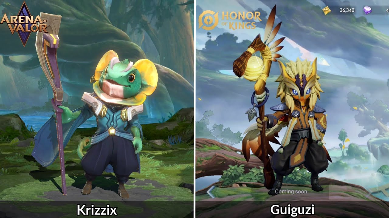Hero Comparison Krizzix and Guiguzi - Arena of valor vs Honor of king ...