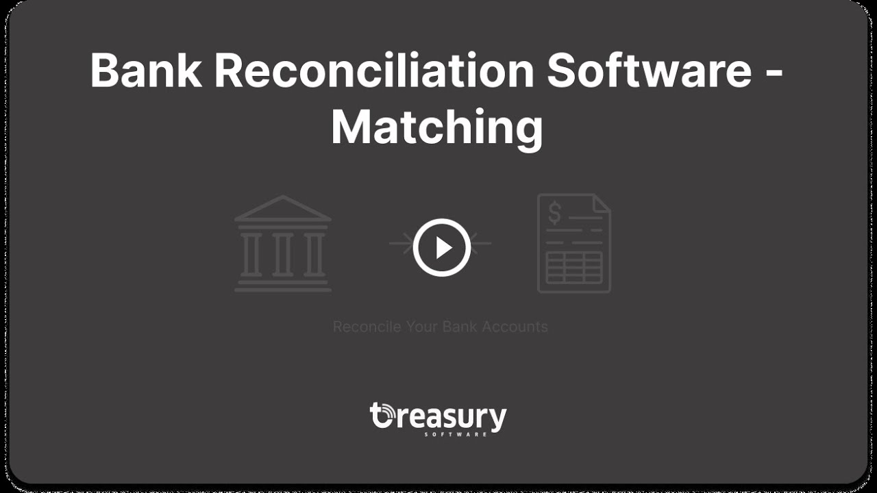 Bank Account Reconciliation Software - Matching - YouTube