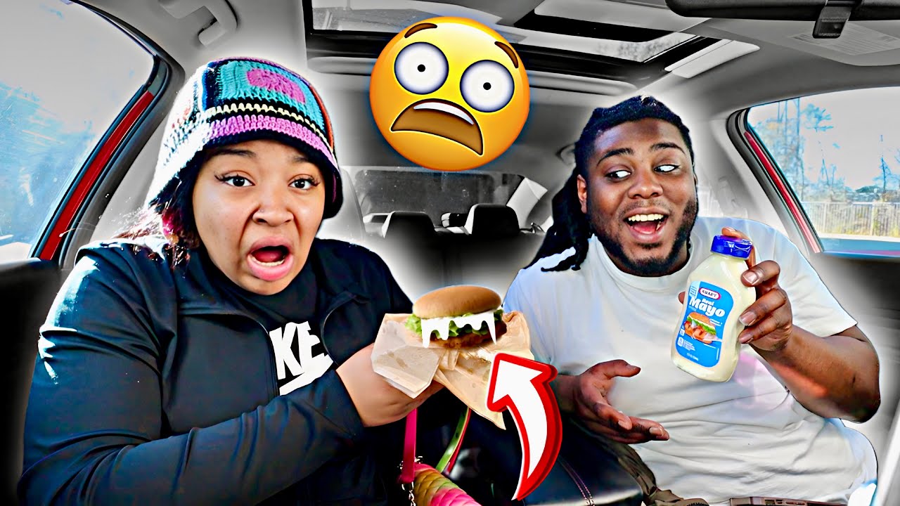 I PUT EXTRA EXTRA MAYO ON MY GIRLFRIENDS CHICKEN SANDWICH!! - YouTube