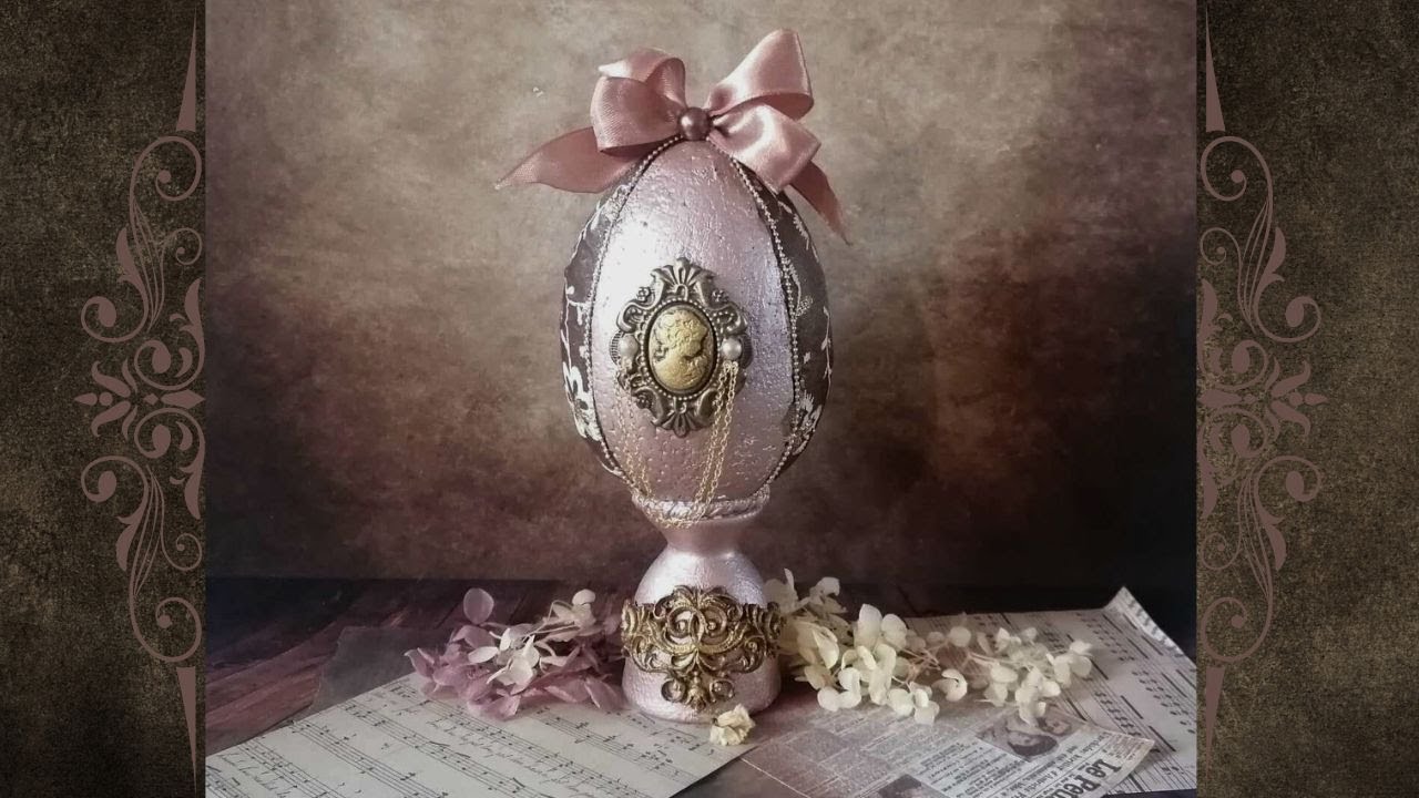 Victorian style Easter egg - Easter craft - mixed media tutorial - YouTube